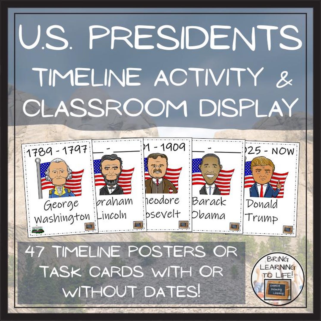 American Presidents Timeline Activity & Classroom Display - Etsy