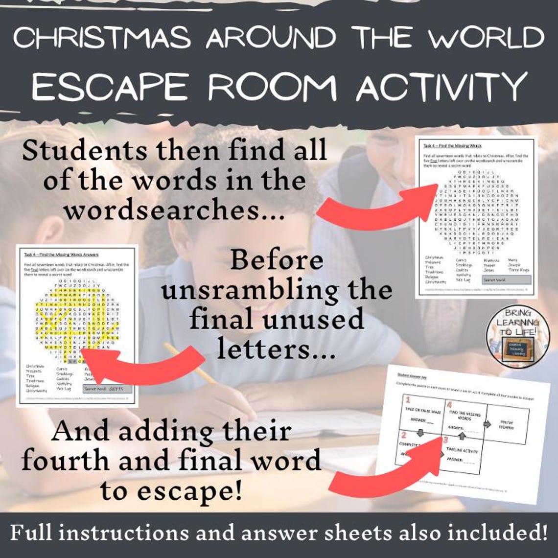 Christmas Around the World Escape Room Activity - Etsy