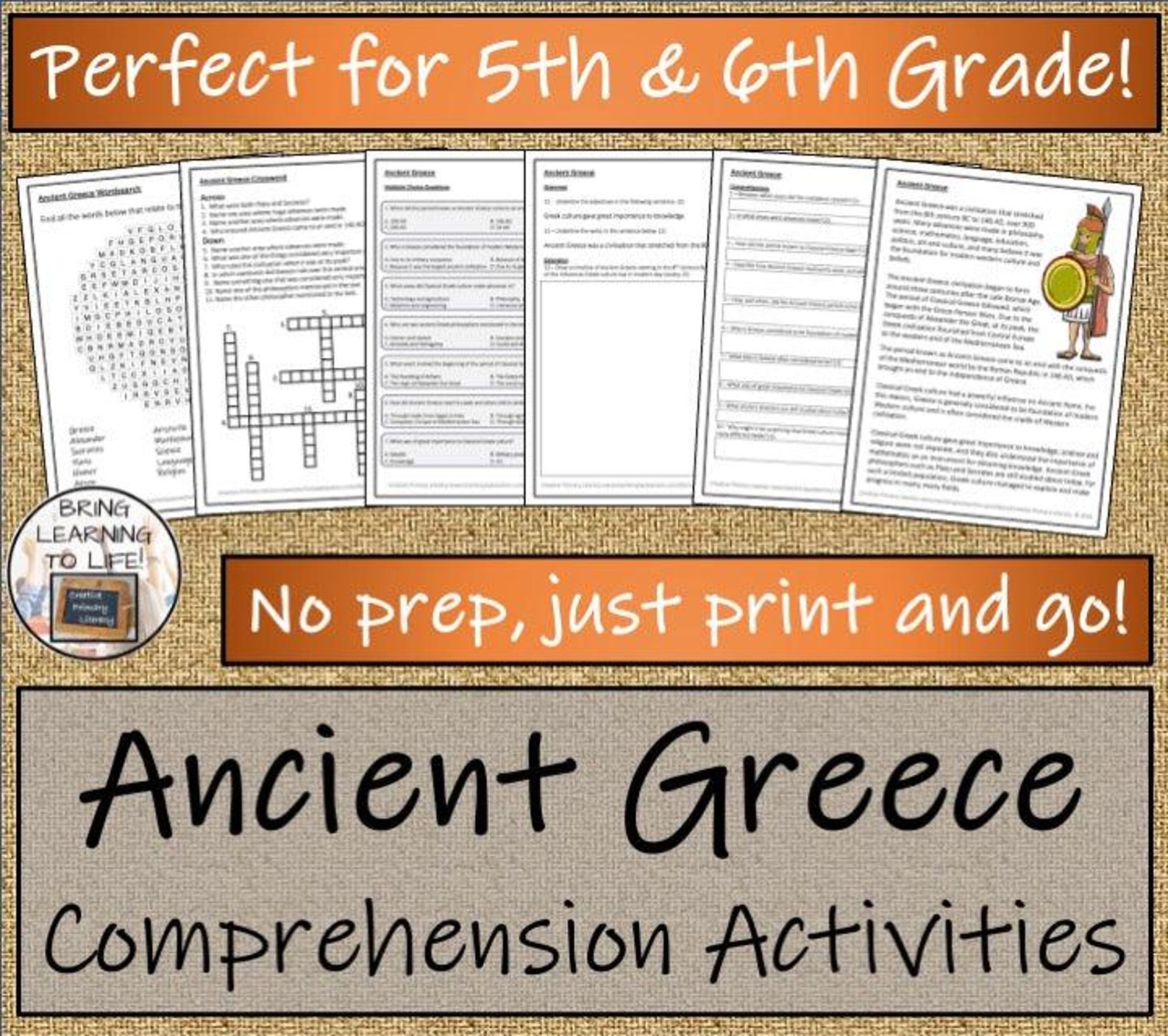 Ancient Greece Close Reading Comprehension Activities | 5th Grade & 6th ...
