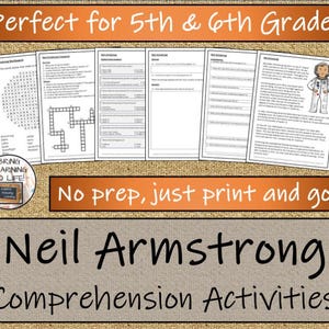 Neil Armstrong Close Reading Comprehension Activities | 5th Grade & 6th ...