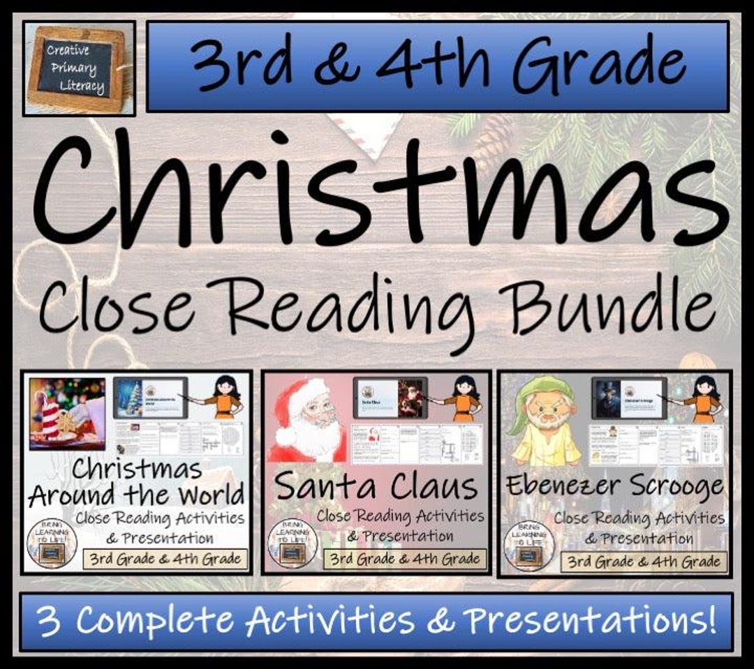 A Christmas Close Reading Comprehension Bundle | 3rd Grade & 4th Grade ...