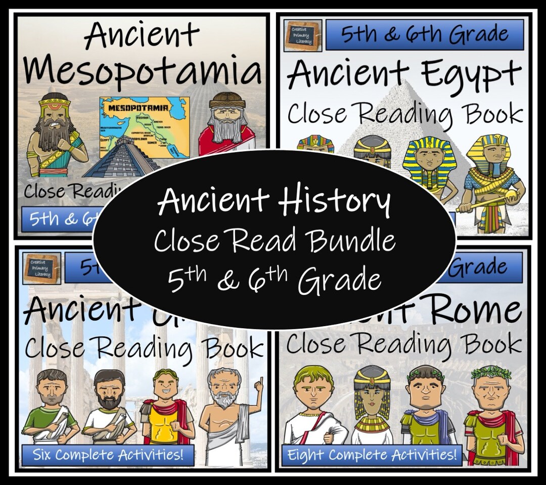 Ancient History Close Reading Book Bundle | 5th Grade & 6th Grade - Etsy