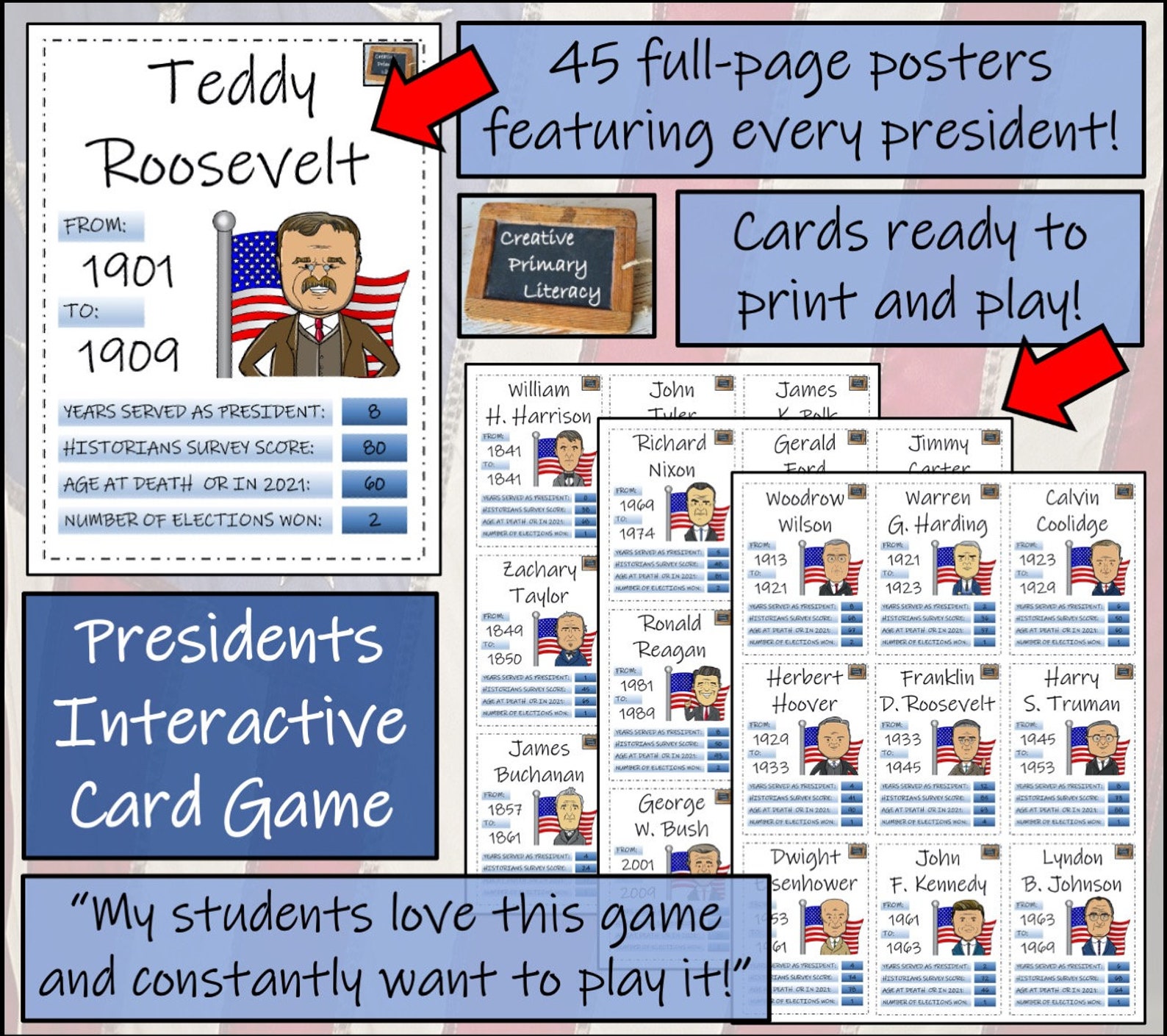 American Presidents Trading Cards Top Trumps Game - Etsy