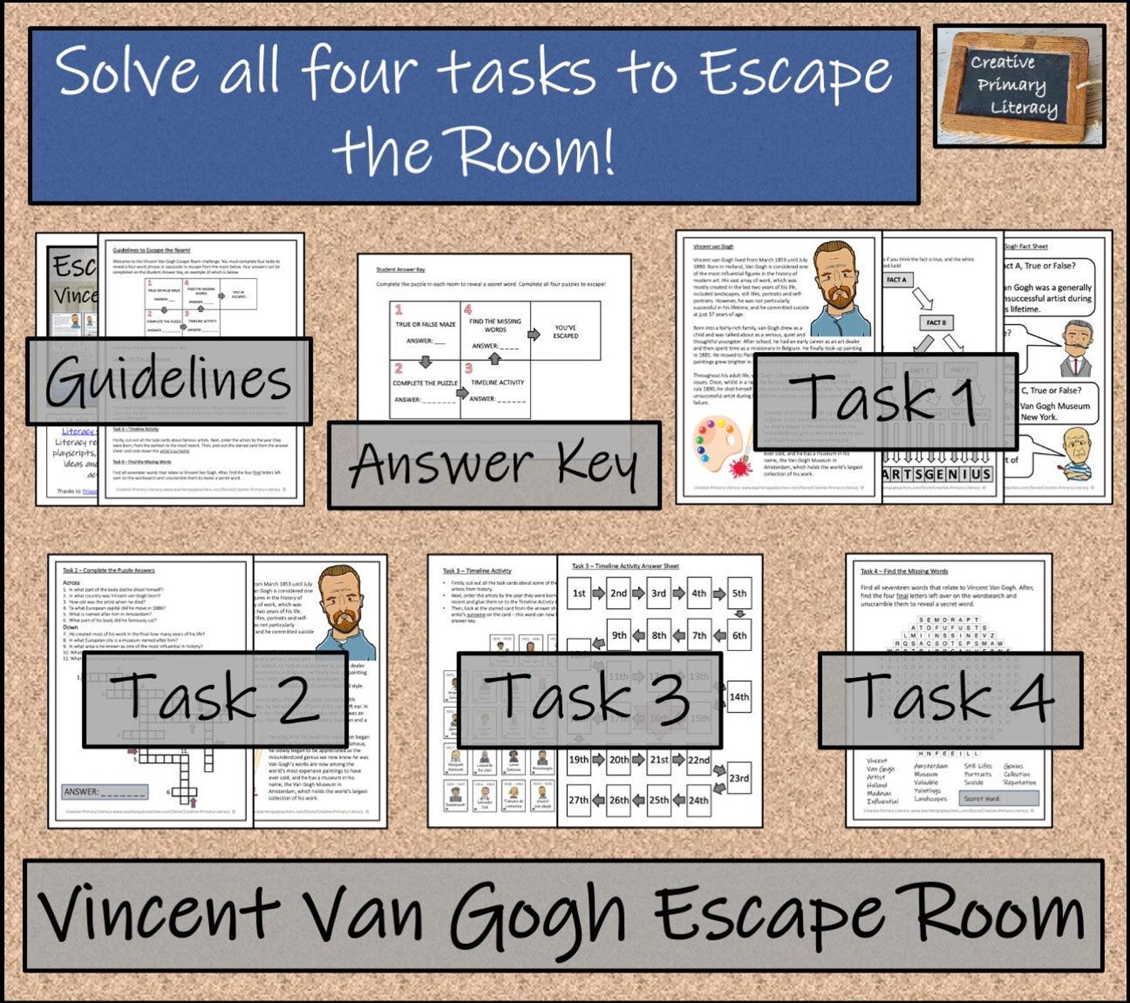 Vincent Van Gogh Escape Room Activity - Etsy