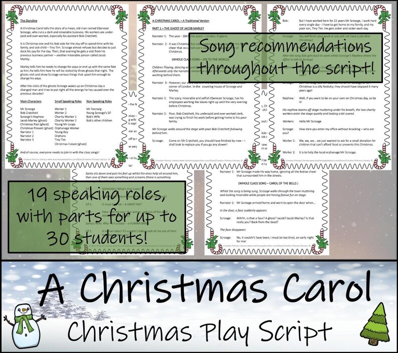 A Christmas Carol - A Traditional Version Play Script - Etsy