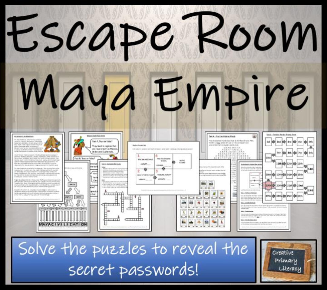 Maya Empire Escape Room Activity - Etsy