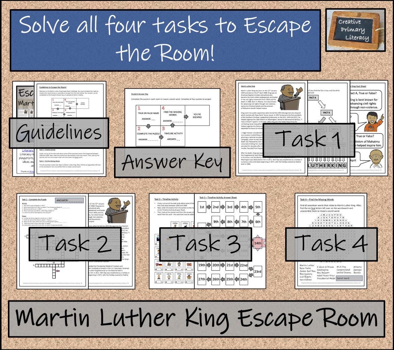 Martin Luther King Escape Room Activity - Etsy