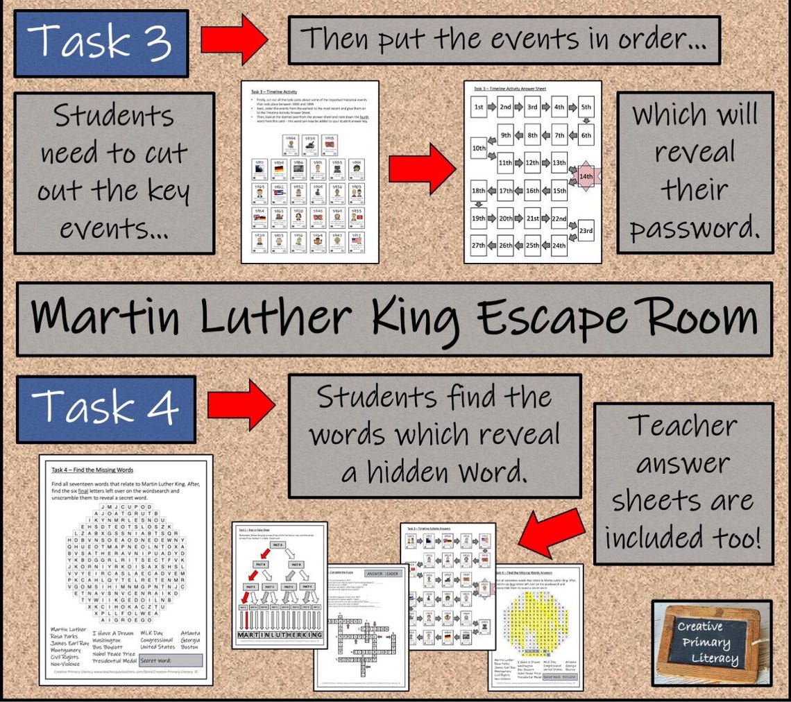Martin Luther King Escape Room Activity - Etsy