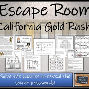 California Gold Rush Escape Room Activity - Etsy
