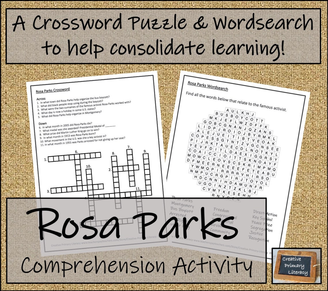 Rosa Parks Close Reading Comprehension Activity 5th Grade & 6th Grade ...