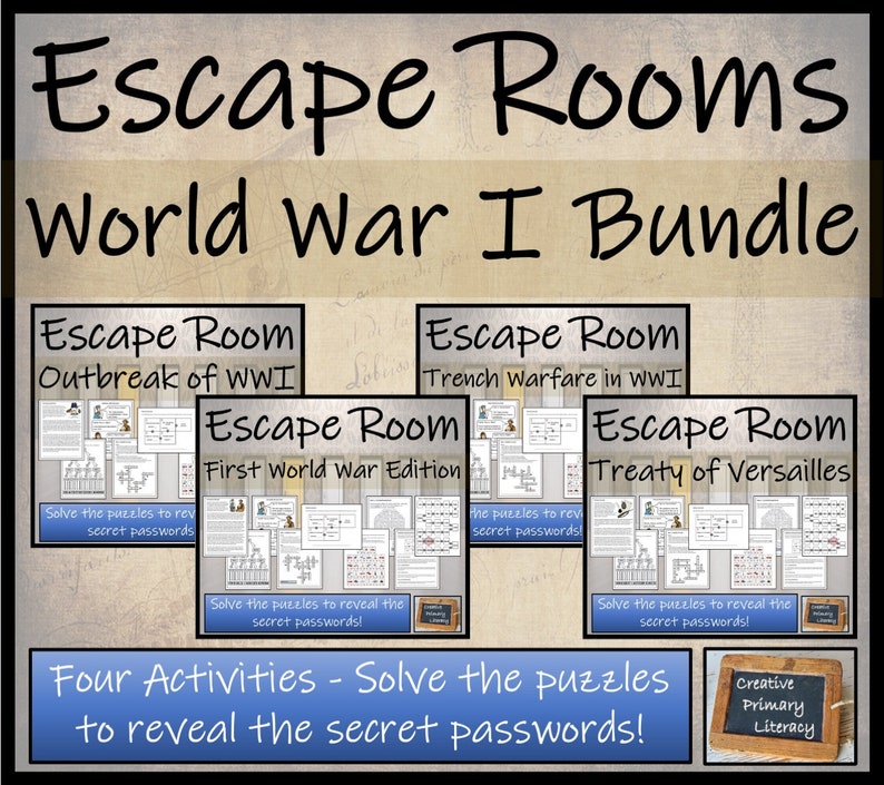 First World War Escape Room Activity Bundle 5th Grade & 6th - Etsy