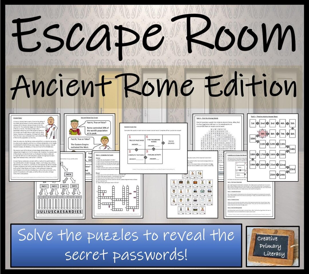 Ancient Rome Escape Room Activity - Etsy