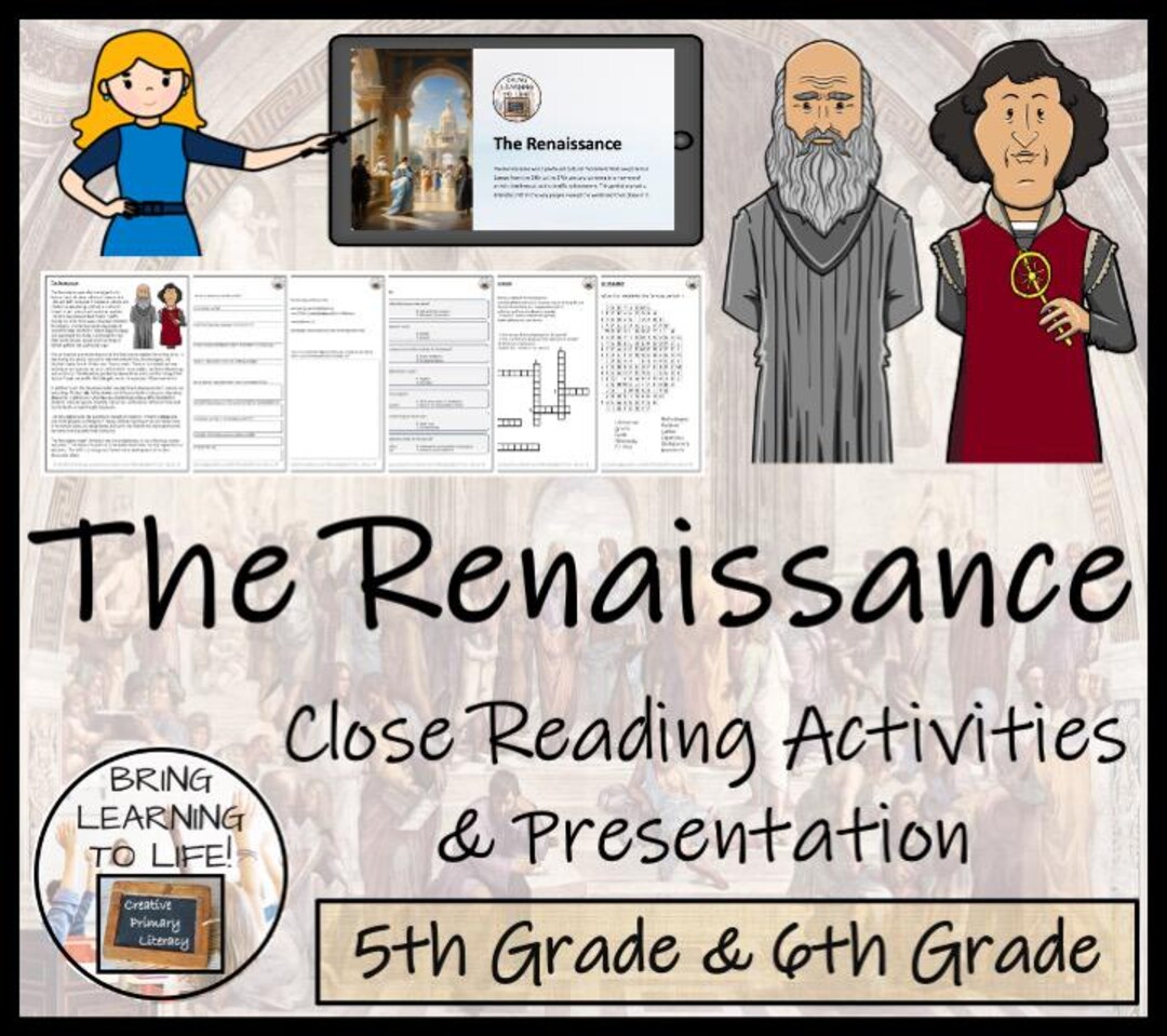 The Renaissance Close Reading Comprehension Activities | 5th Grade ...