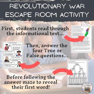 American Revolutionary War Escape Room Activity - Etsy