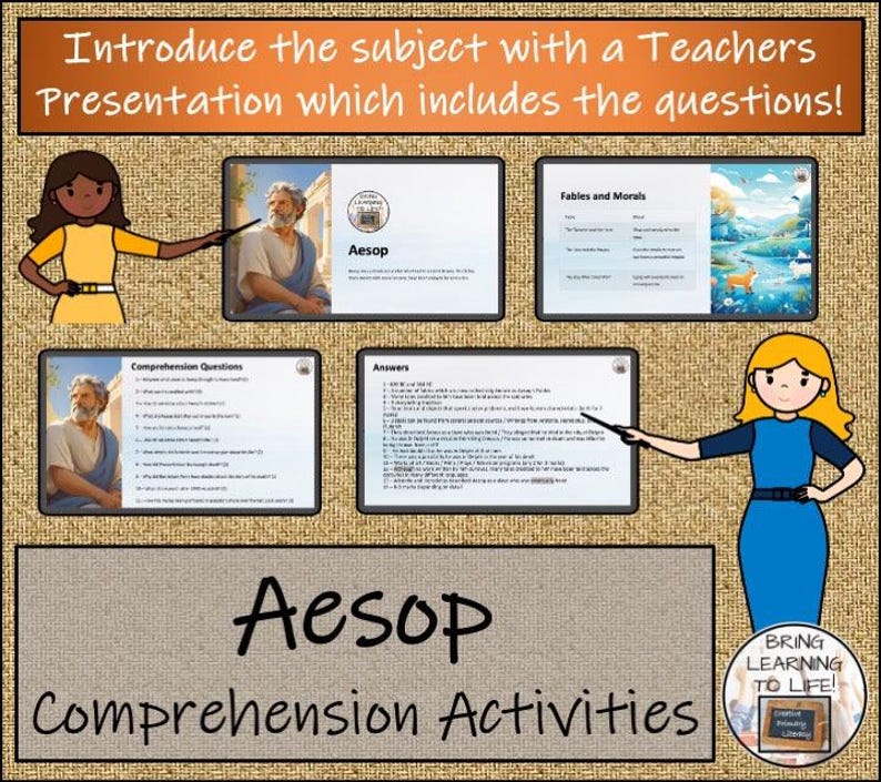 Aesop Close Reading Comprehension Activities | 5th Grade & 6th Grade - Etsy