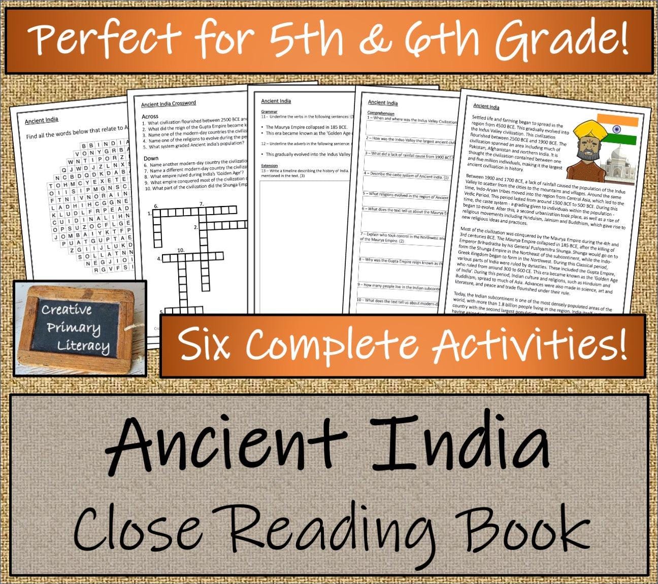 Ancient India Close Reading Comprehension Book | 5th Grade & 6th Grade ...