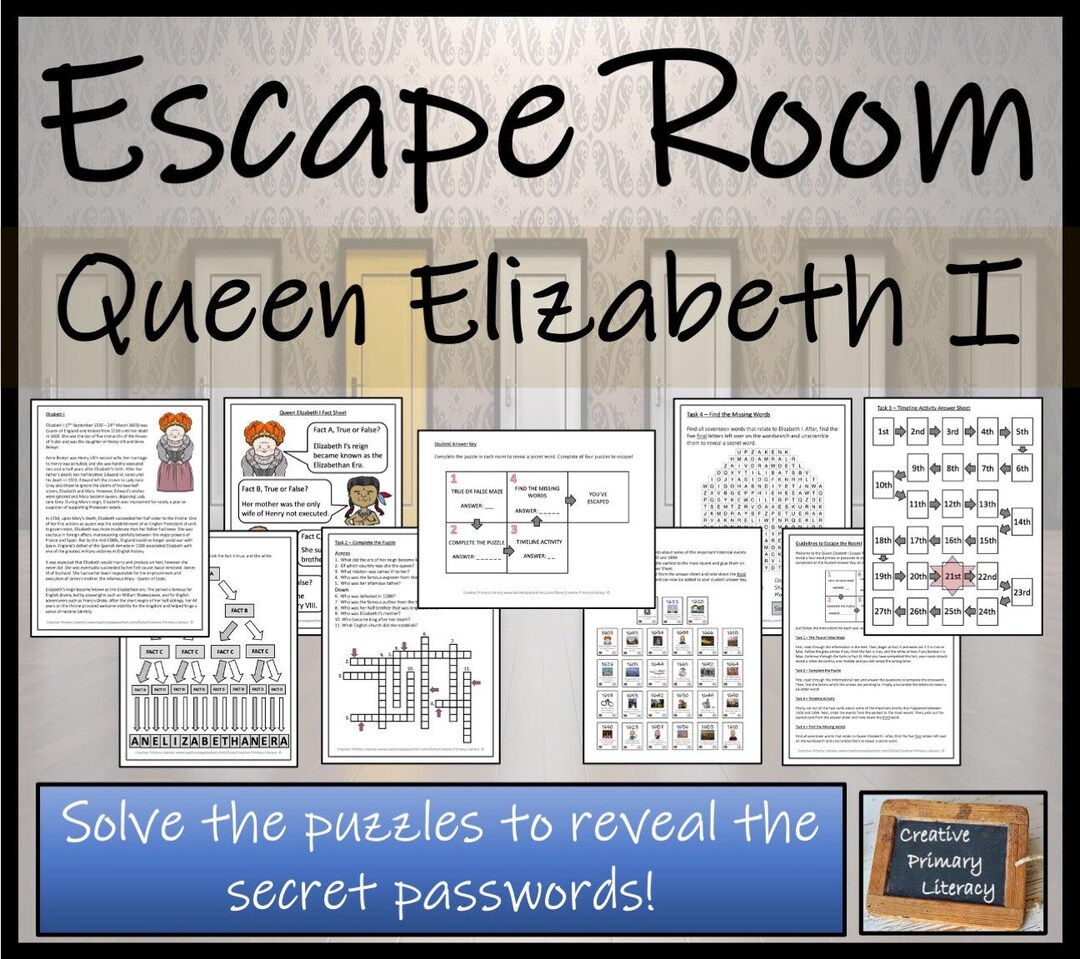 Queen Elizabeth I Escape Room Activity - Etsy