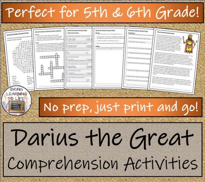Darius the Great Close Reading Activities | 5th Grade & 6th Grade - Etsy