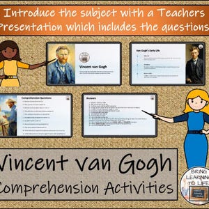 Vincent Van Gogh Close Reading Comprehension Activities 5th Grade & 6th ...