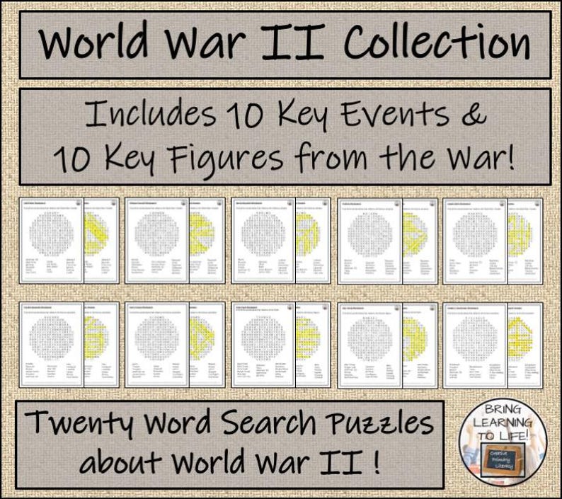 World War 2 Word Search Puzzle Collection - Etsy