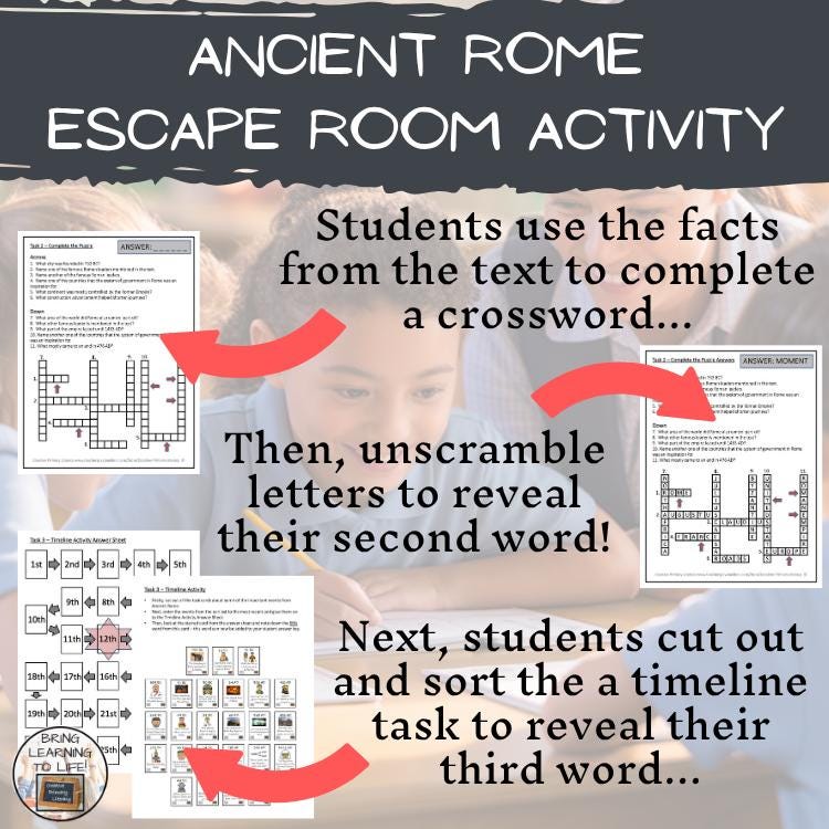 Ancient Rome Escape Room Activity - Etsy
