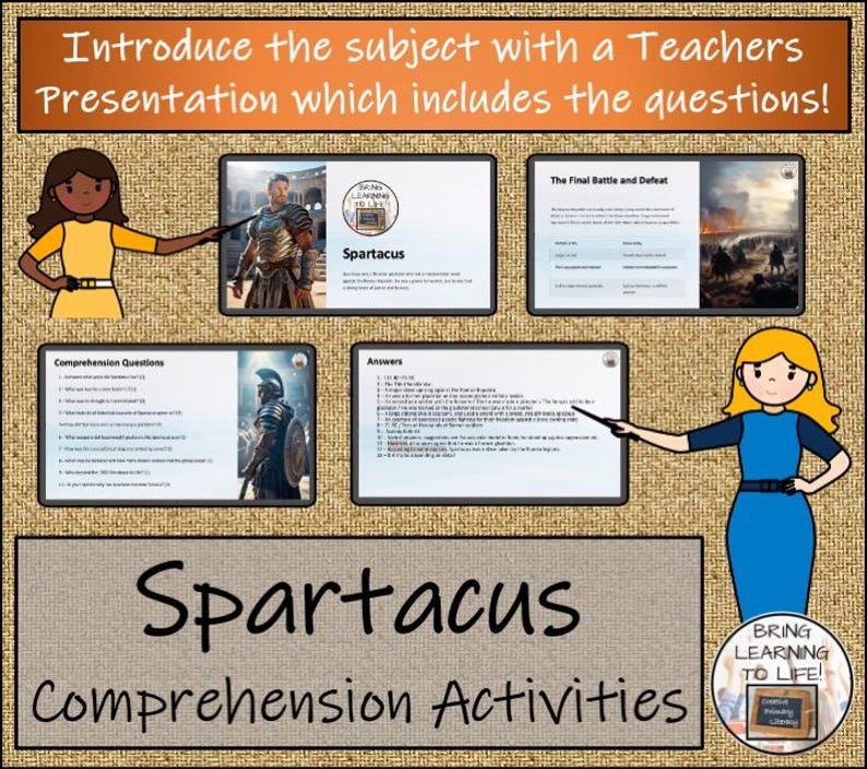 Spartacus Close Reading Comprehension Activities | 5th Grade & 6th ...