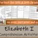Queen Elizabeth I Close Reading Comprehension Activities | 5th Grade ...