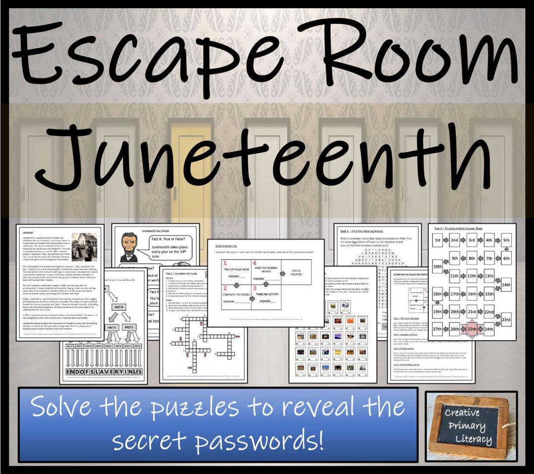 Juneteenth Escape Room Activity - Etsy