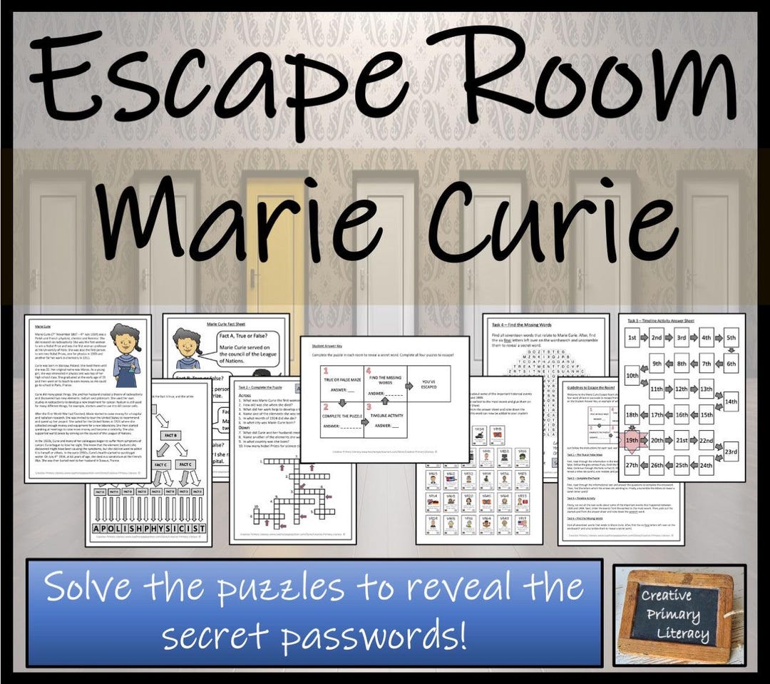 Marie Curie Escape Room Activity - Etsy