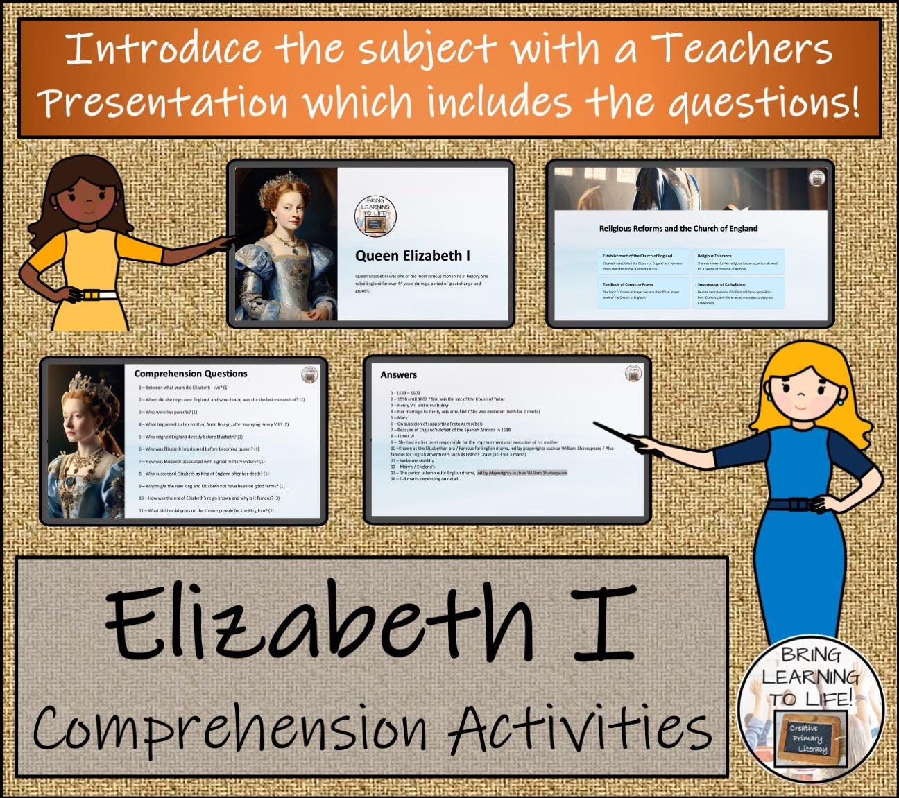 Queen Elizabeth I Close Reading Comprehension Activities | 5th Grade ...