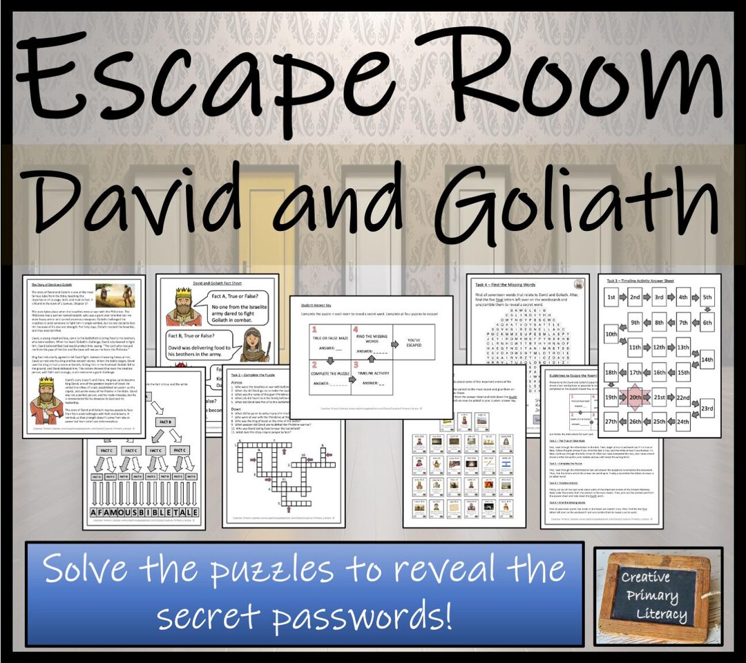 David and Goliath Story Escape Room Activity - Etsy