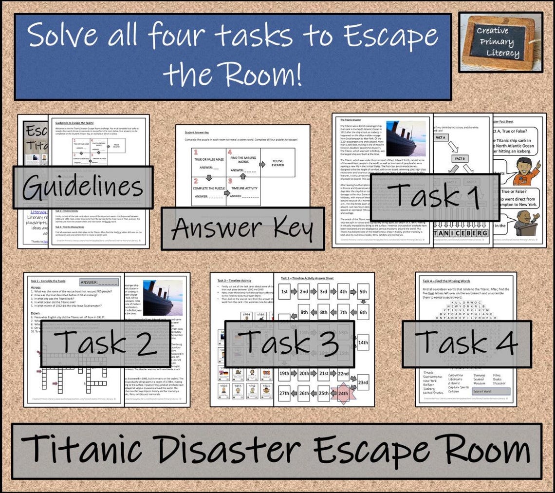 The Titanic Disaster Escape Room Activity - Etsy
