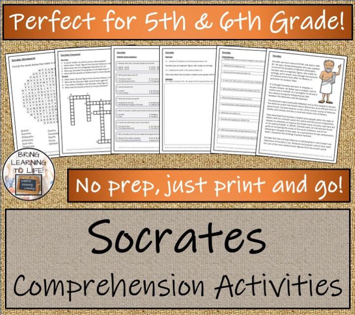 Socrates Close Reading Comprehension Activities 5th Grade & 6th Grade ...