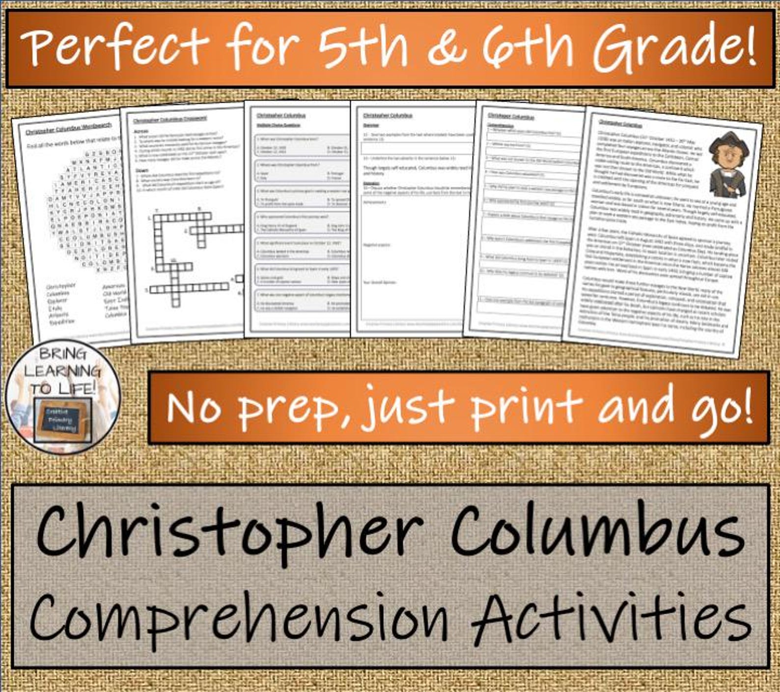 Christopher Columbus Close Reading Comprehension Activities | 5th Grade ...
