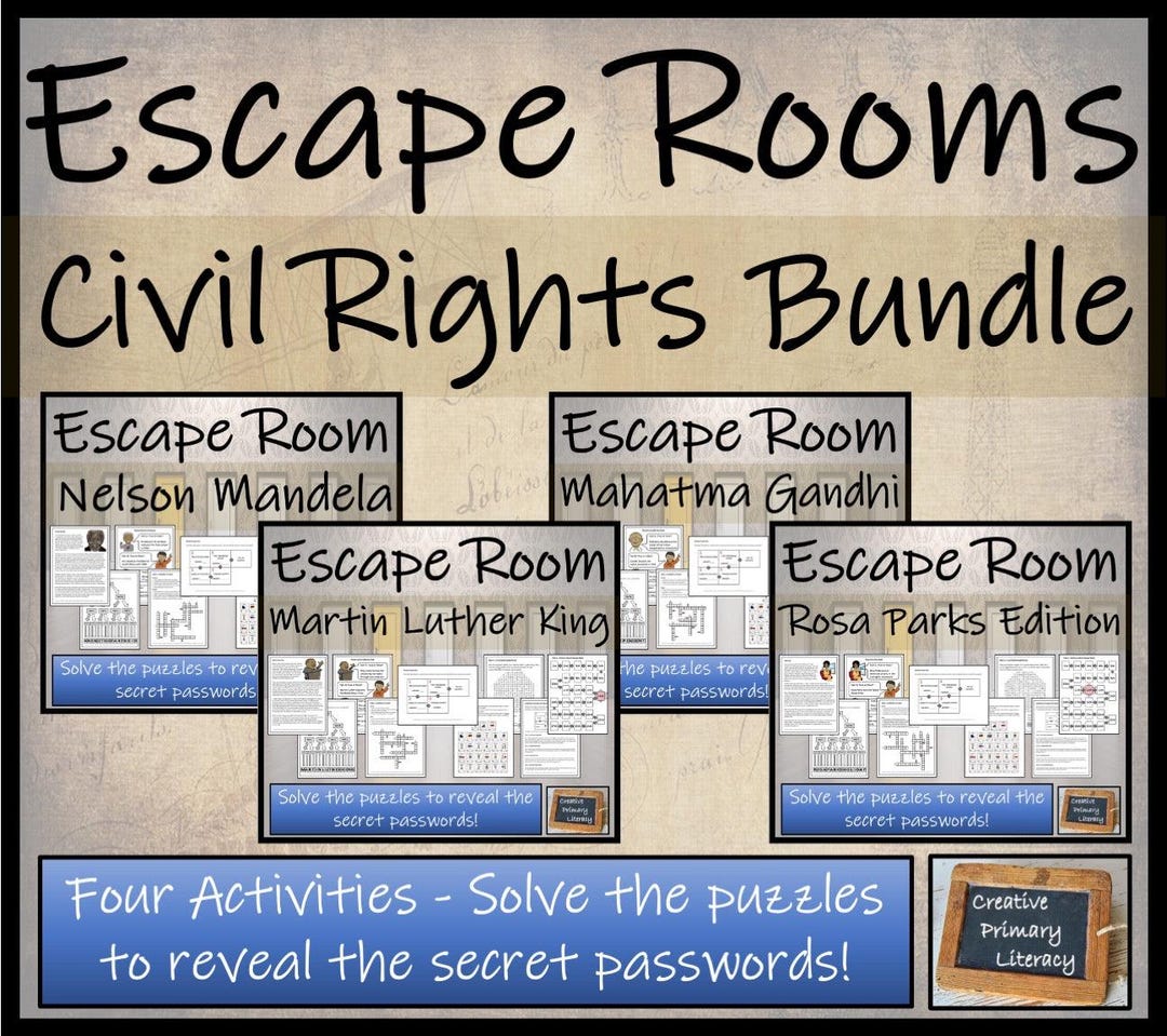Civil Rights Escape Room Activity Bundle | 5th Grade & 6th Grade - Etsy