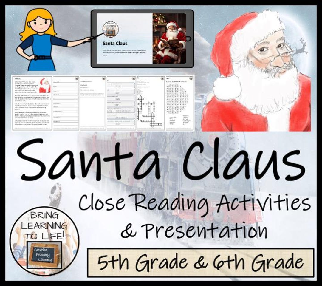 Santa Claus Close Reading Comprehension Activities | 5th Grade & 6th ...
