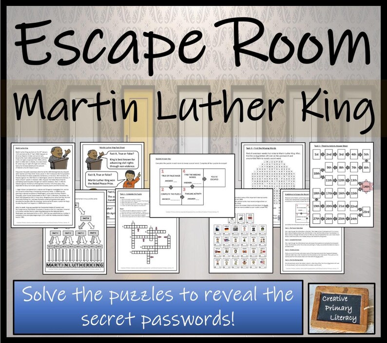 Martin Luther King Escape Room Activity - Etsy