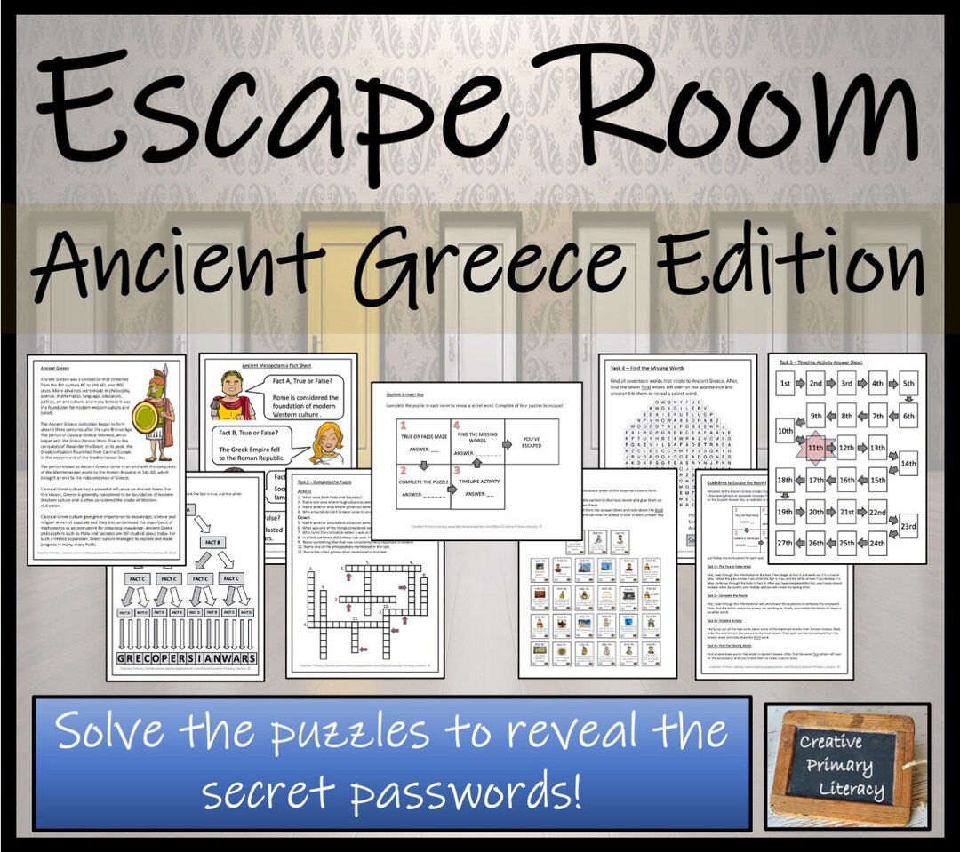 Ancient Greece Escape Room Activity - Etsy