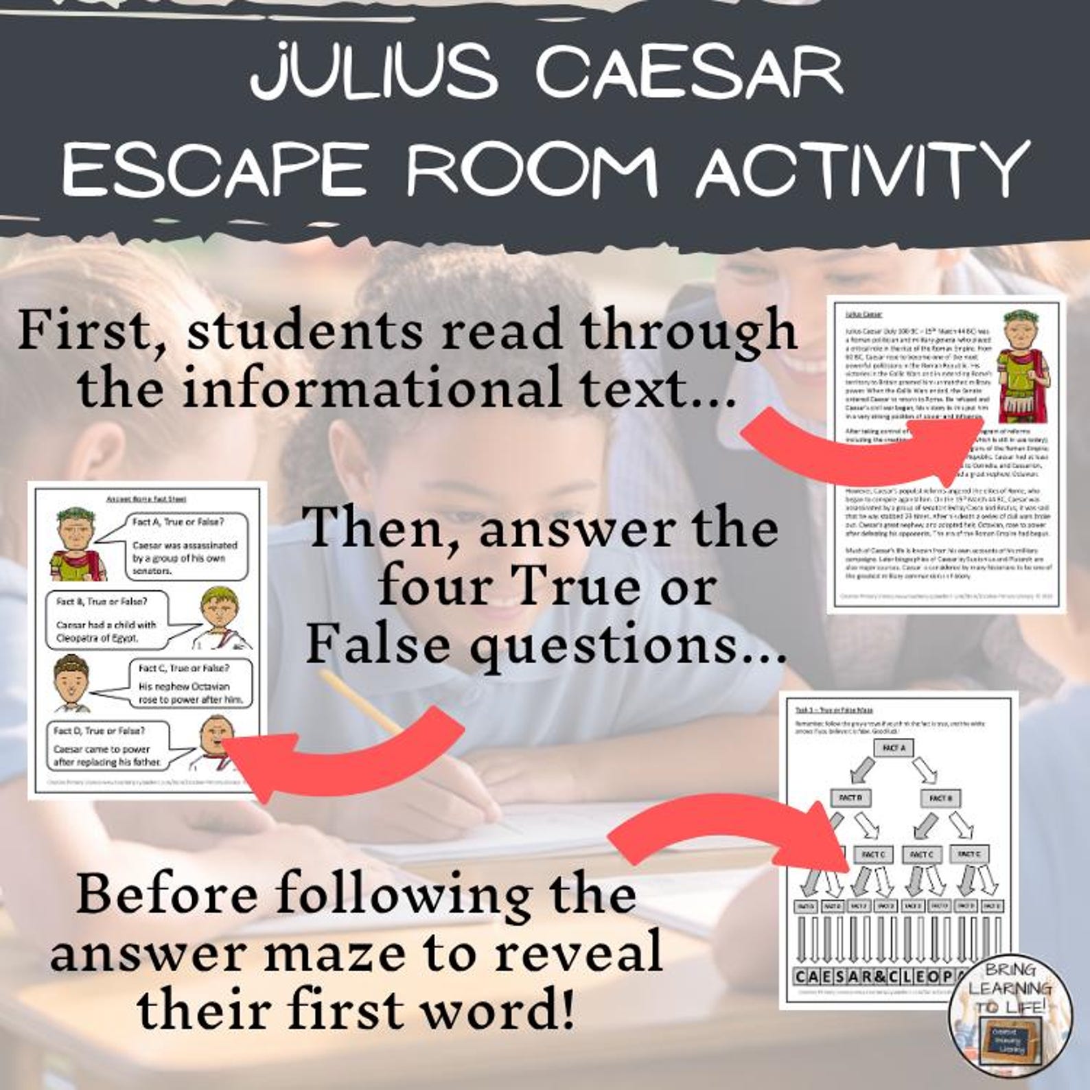 Julius Caesar Escape Room Activity - Etsy