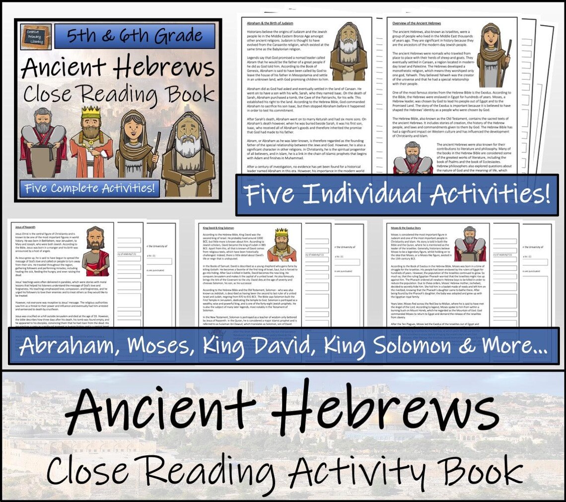 Ancient Hebrews Close Reading Comprehension Book | 5th Grade & 6th ...