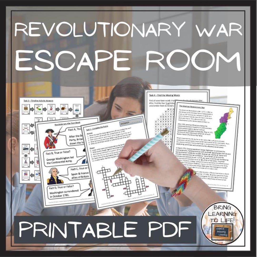 American Revolutionary War Escape Room Activity - Etsy