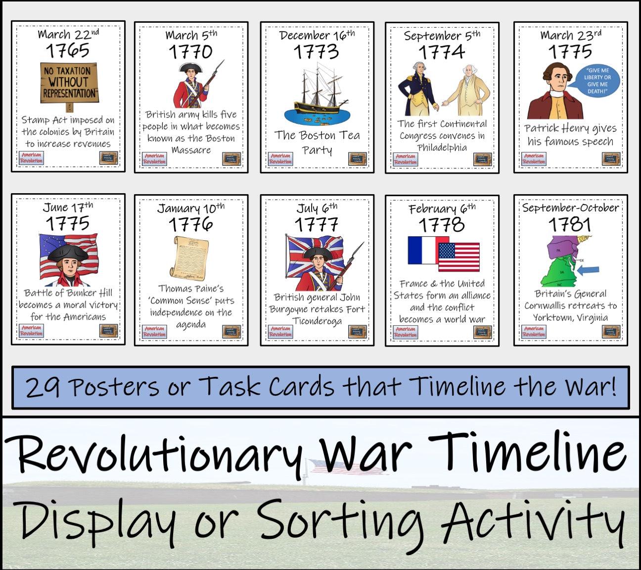 American Revolutionary War Timeline Activity & Classroom Display - Etsy
