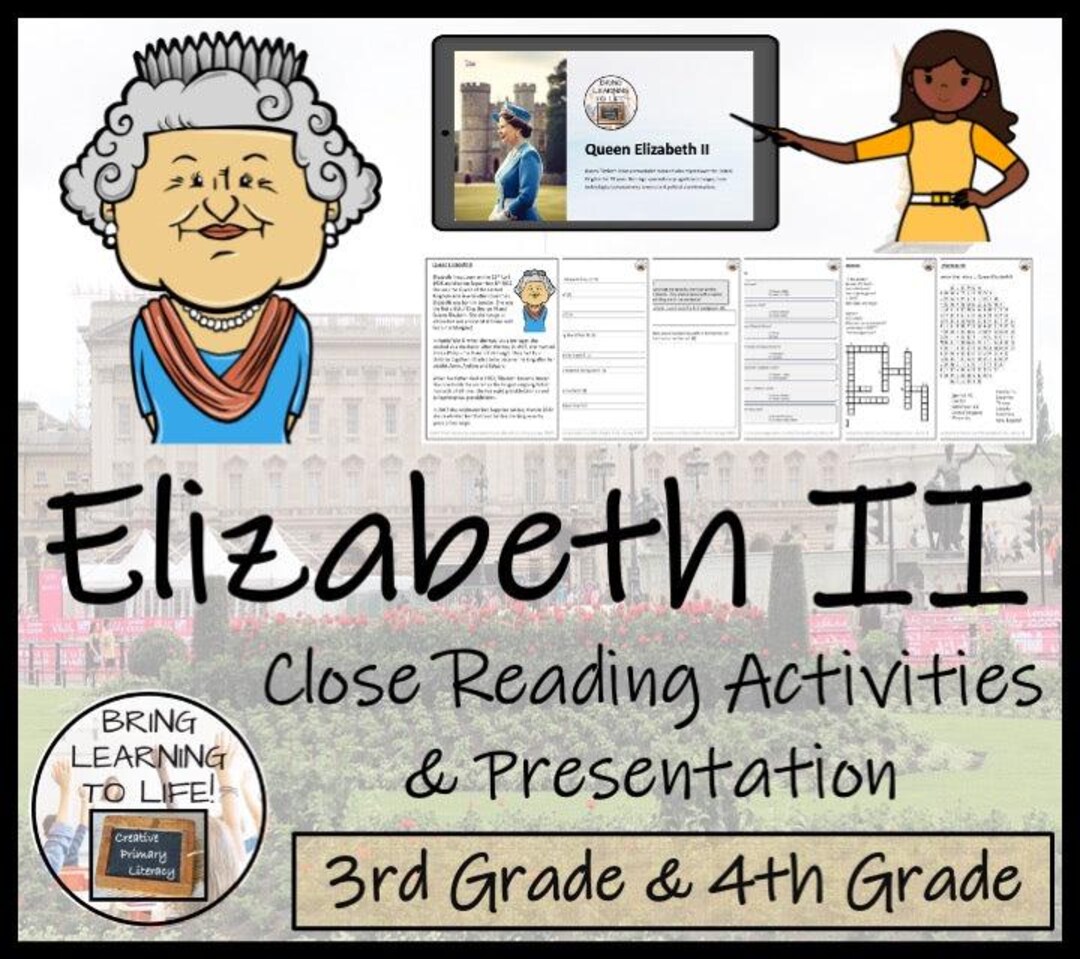 Queen Elizabeth II Close Reading Comprehension Activities | 3rd Grade ...