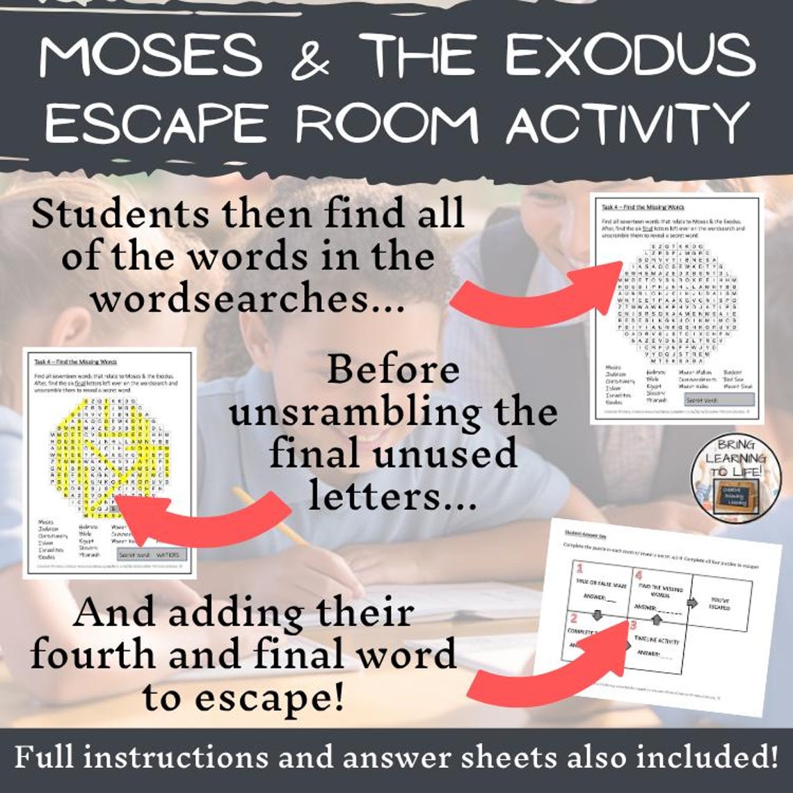 Moses and the Exodus Story Escape Room Activity - Etsy