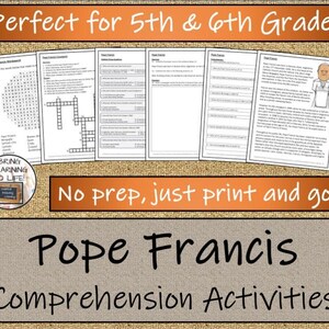 Pope Francis Close Reading Comprehension Activities | 5th Grade & 6th ...