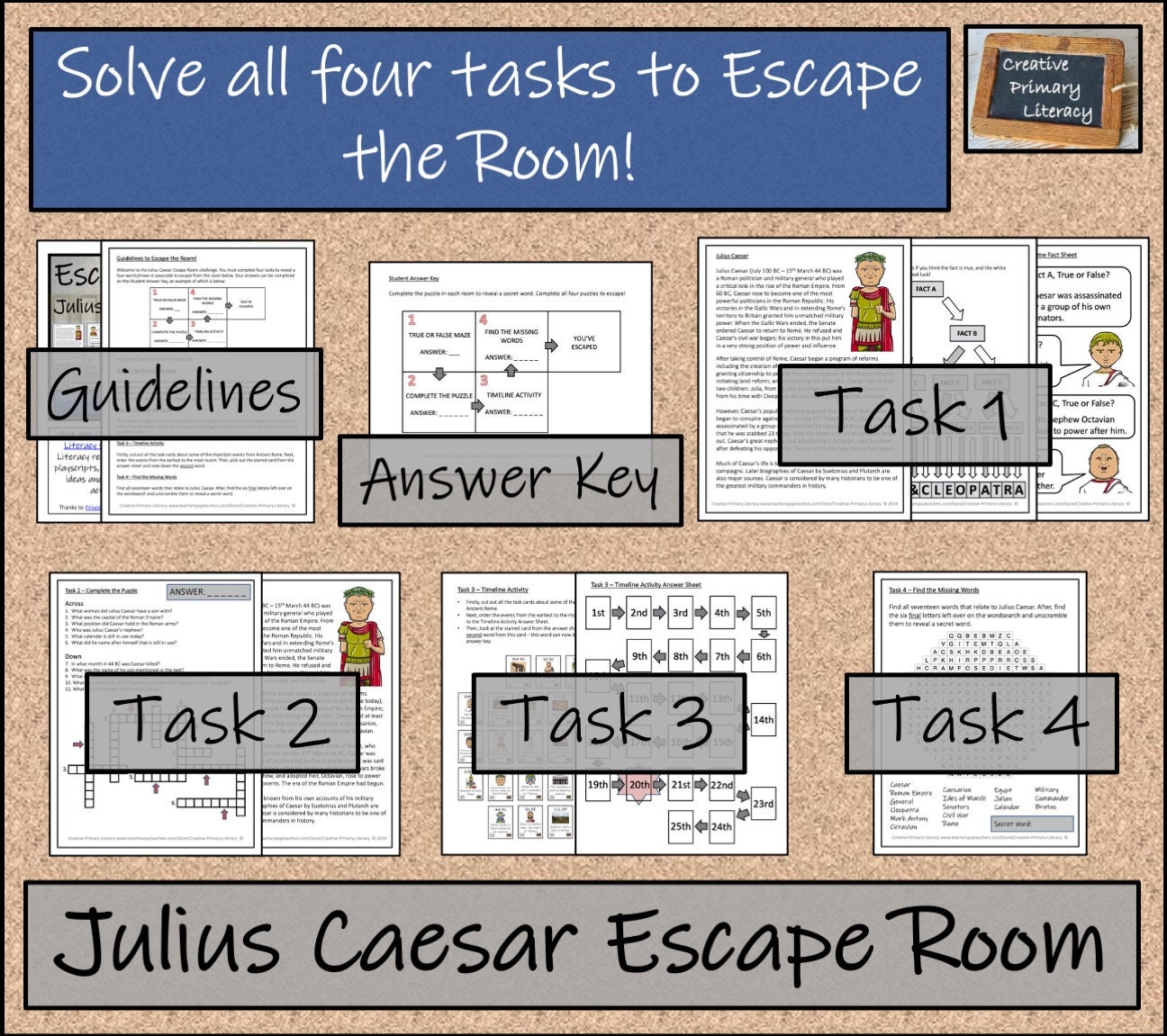 Julius Caesar Escape Room Activity - Etsy