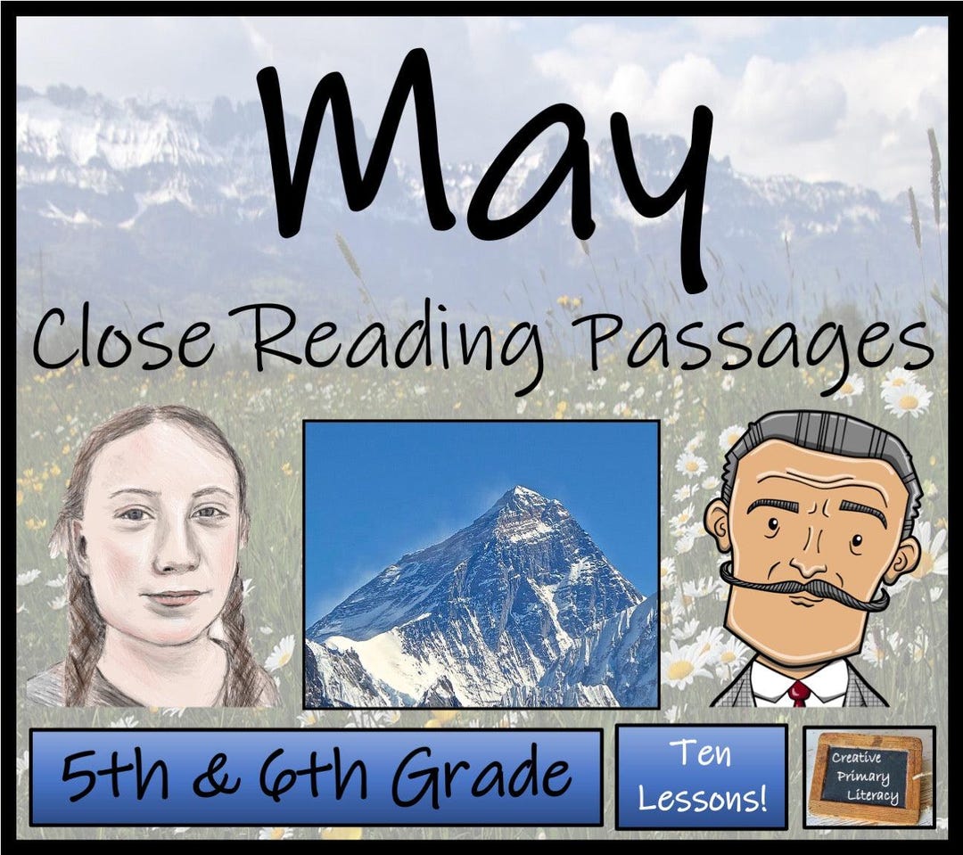 May Close Reading Comprehension Passages | 5th Grade & 6th Grade - Etsy