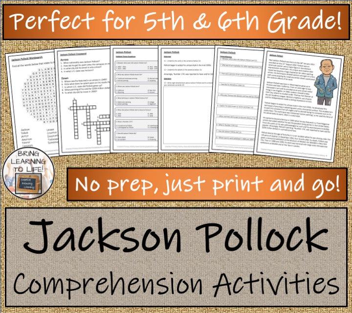 Jackson Pollock Close Reading Comprehension Activities | 5th Grade ...