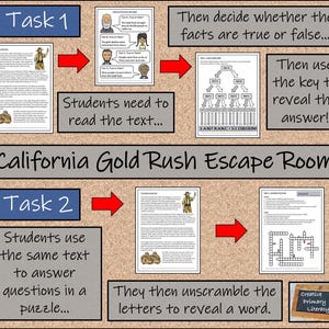 California Gold Rush Escape Room Activity - Etsy