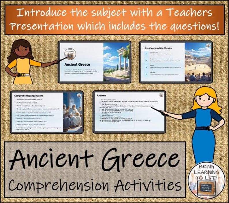Ancient Greece Close Reading Comprehension Activities | 5th Grade & 6th ...